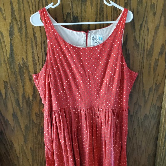 Modcloth | Dresses | Modcloth X Bea Dot Red Cotton Micro Polka Dot ...